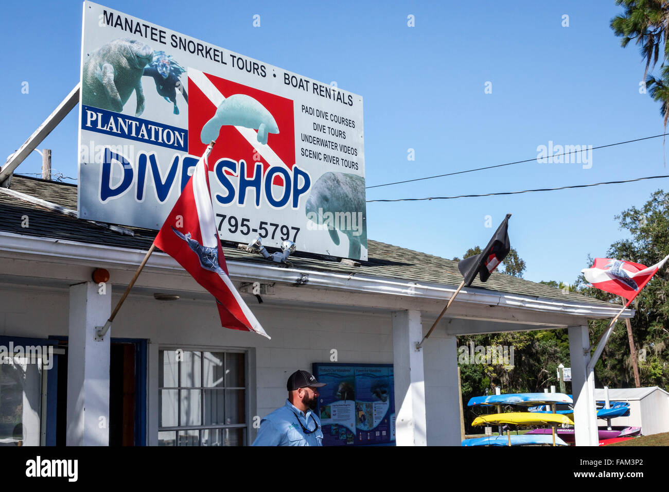 Florida Crystal River water,Plantation Dive Shop,front,entrance,manatee ...