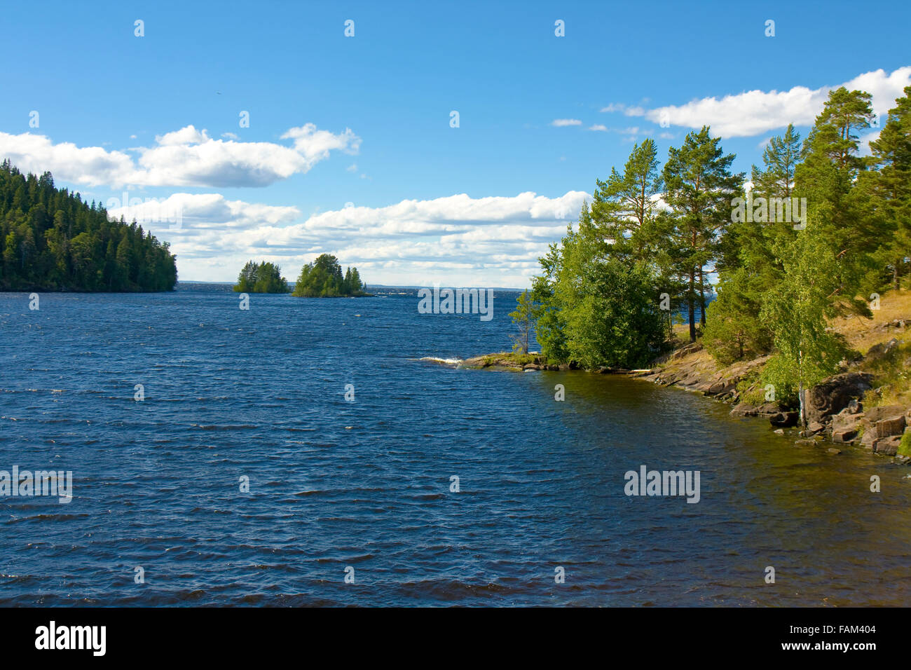 Landscape of island Valaam on ladoga lake on North of Russia Stock ...