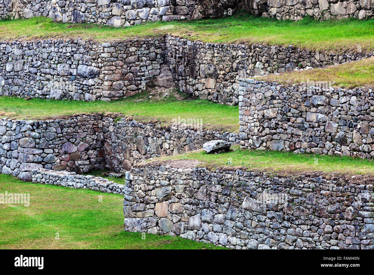 terraces on the mountain of Machu Picchu Stock Photo - Alamy
