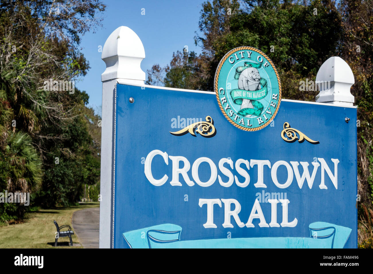 Florida Crystal River water,sign,Crosstown Trail,bike,biking,walking ...