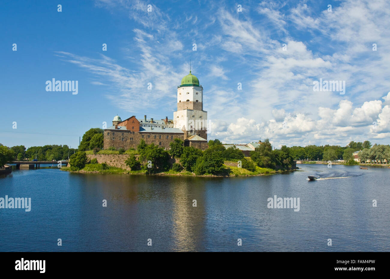 Vyborg, Russia - July 04, 2012: ancient town castle on island Stock ...