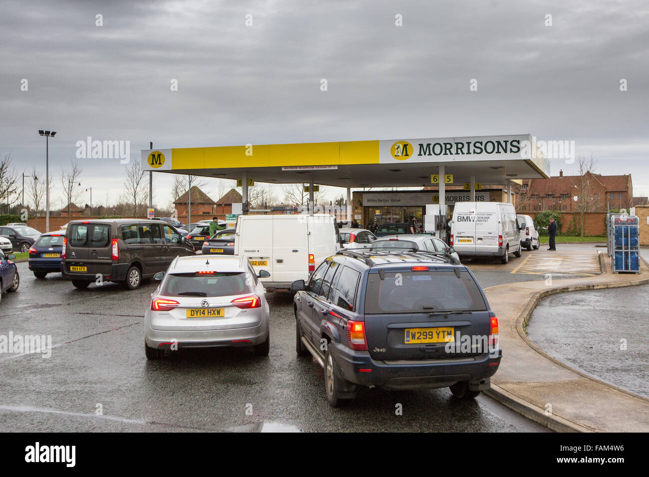 The queues at Morrisons in Cambourne,Cambs,on Friday Dec 11th as petrol ...
