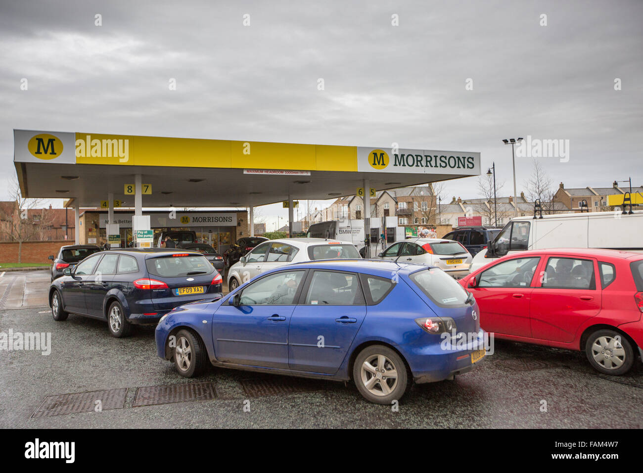 The queues at Morrisons in Cambourne,Cambs,on Friday Dec 11th as petrol ...