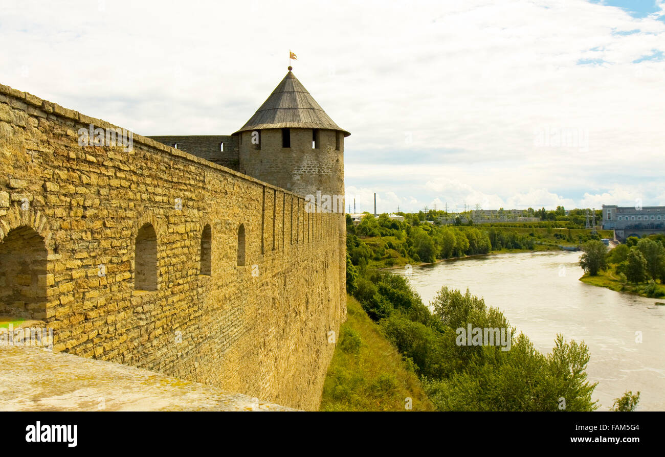 Ivangorod, Russia - July 21, 2013: middle ages castle Ivangorod in ...