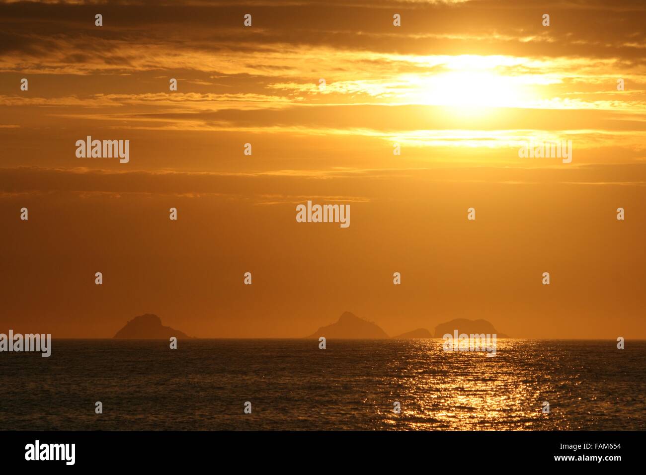 Rio de Janeiro, Brazil, 31st December 2015. Sunset in Rio: seen from ...