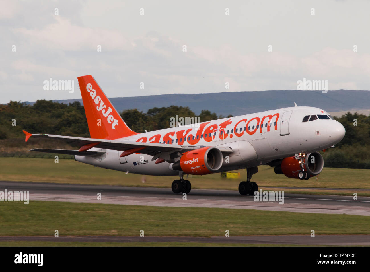 easyJet Airbus A319-111 location Manchester airport UK Stock Photo - Alamy