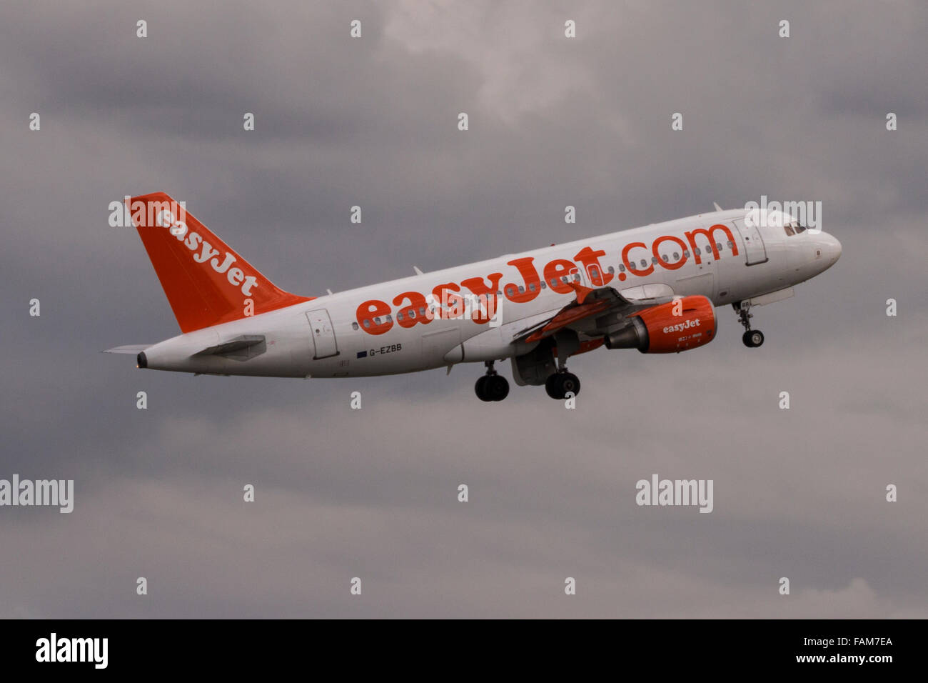 easyJet Airbus A319-111 location Manchester airport UK Stock Photo - Alamy