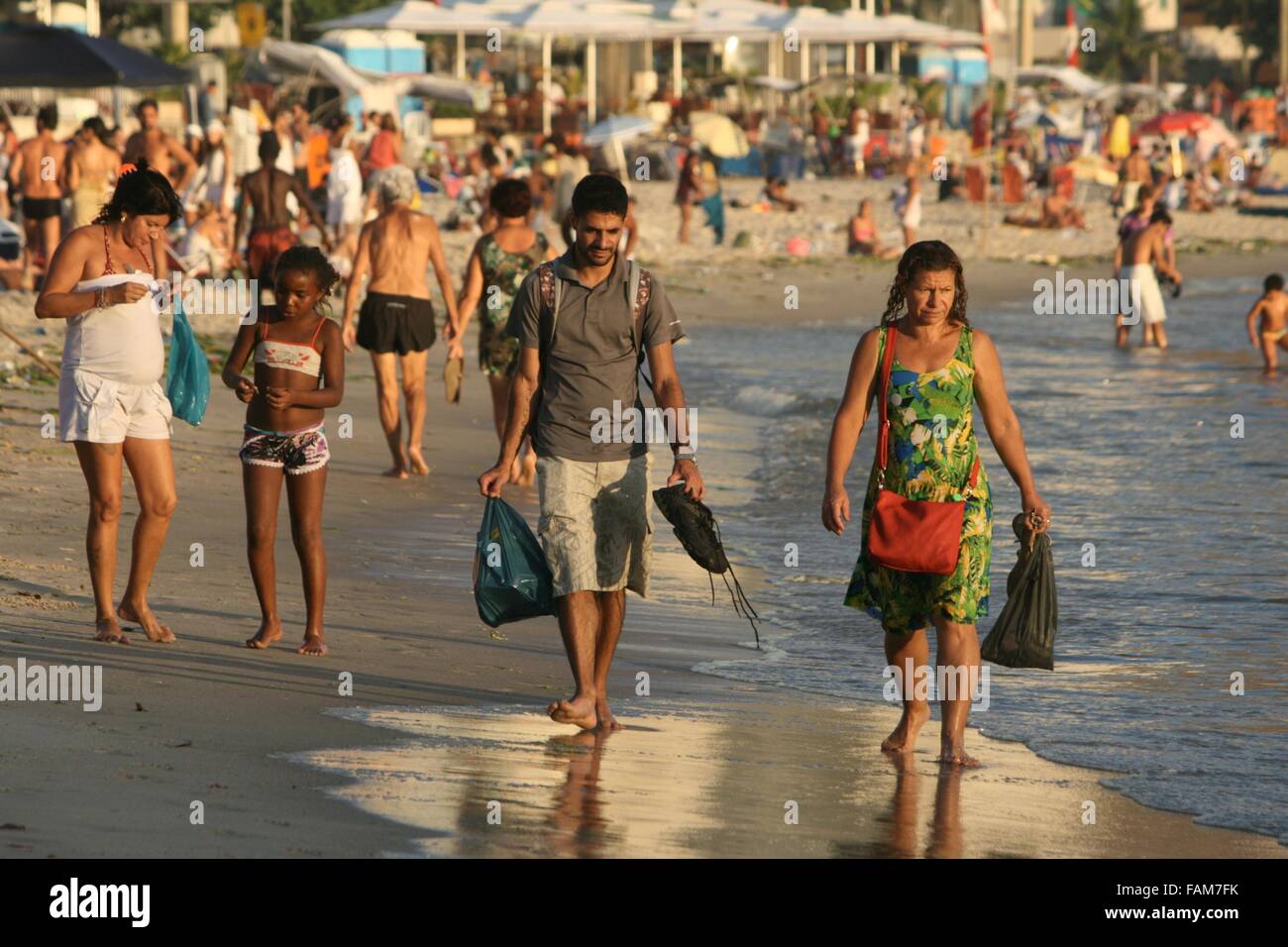 Rio de Janeiro, Brazil, January 1st, 2016. Parties at sunrise after New ...