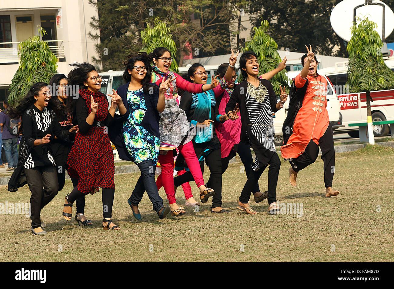Dhaka, Bangladesh. 31 December 2015.Rajuk Uttara Model College student ...