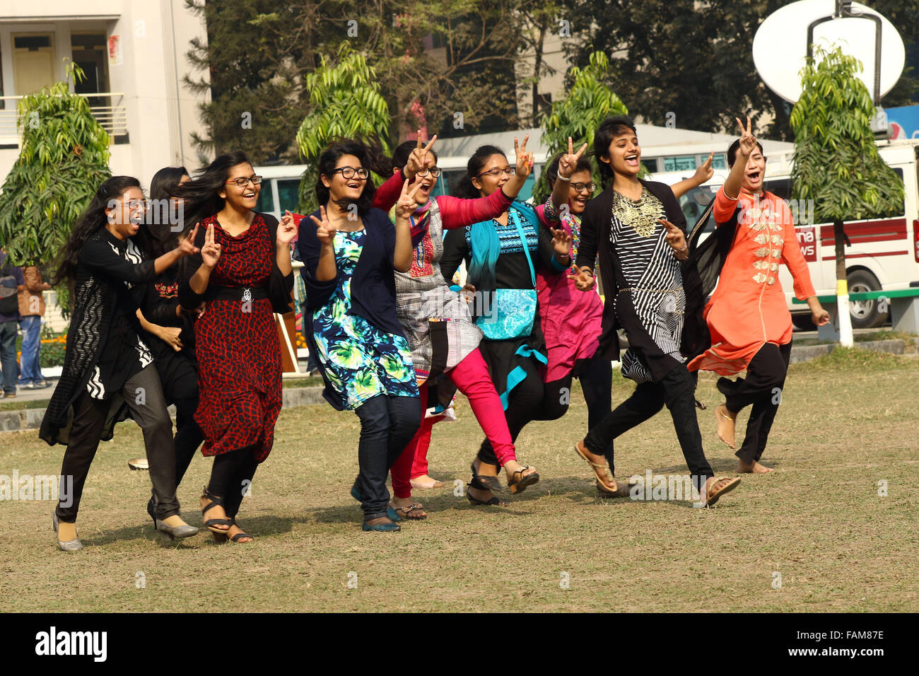Dhaka, Bangladesh. 31 December 2015.Rajuk Uttara Model College student ...