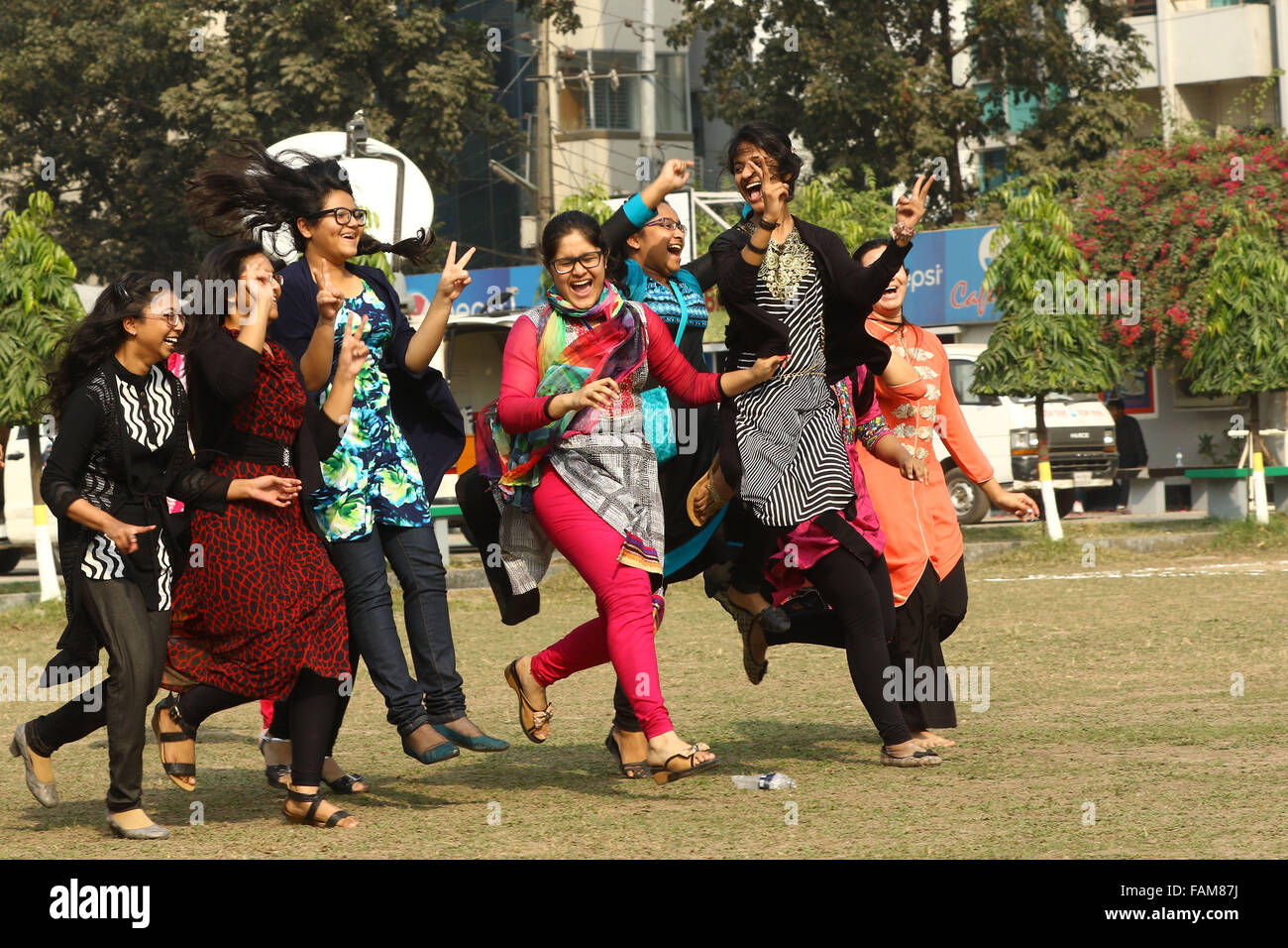 Dhaka, Bangladesh. 31 December 2015.Rajuk Uttara Model College student ...