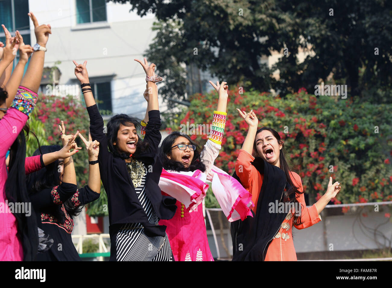 Dhaka, Bangladesh. 31 December 2015.Rajuk Uttara Model College student ...