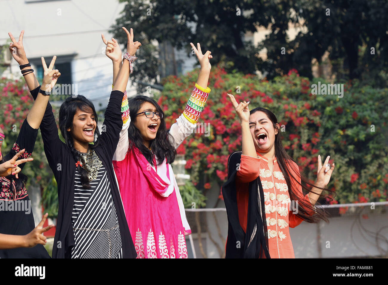 Dhaka, Bangladesh. 31 December 2015.Rajuk Uttara Model College student ...