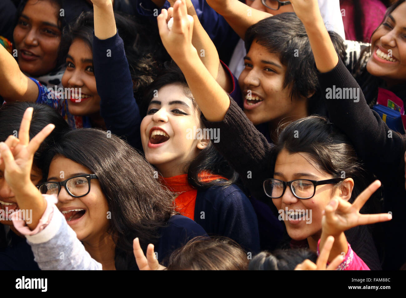 Dhaka, Bangladesh. 31 December 2015.Students of Rajuk Uttara Model ...