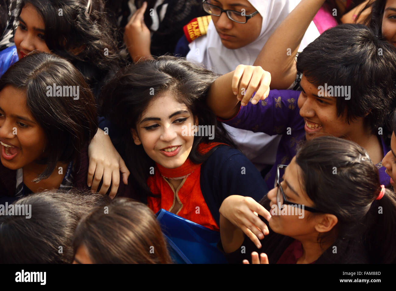 Dhaka, Bangladesh. 31 December 2015.Students of Rajuk Uttara Model ...