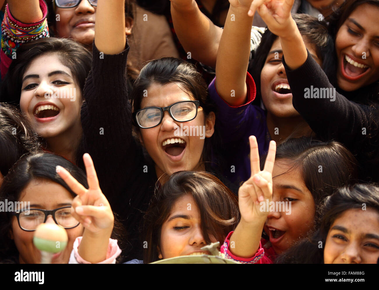 Dhaka, Bangladesh. 31 December 2015.Students of Rajuk Uttara Model ...