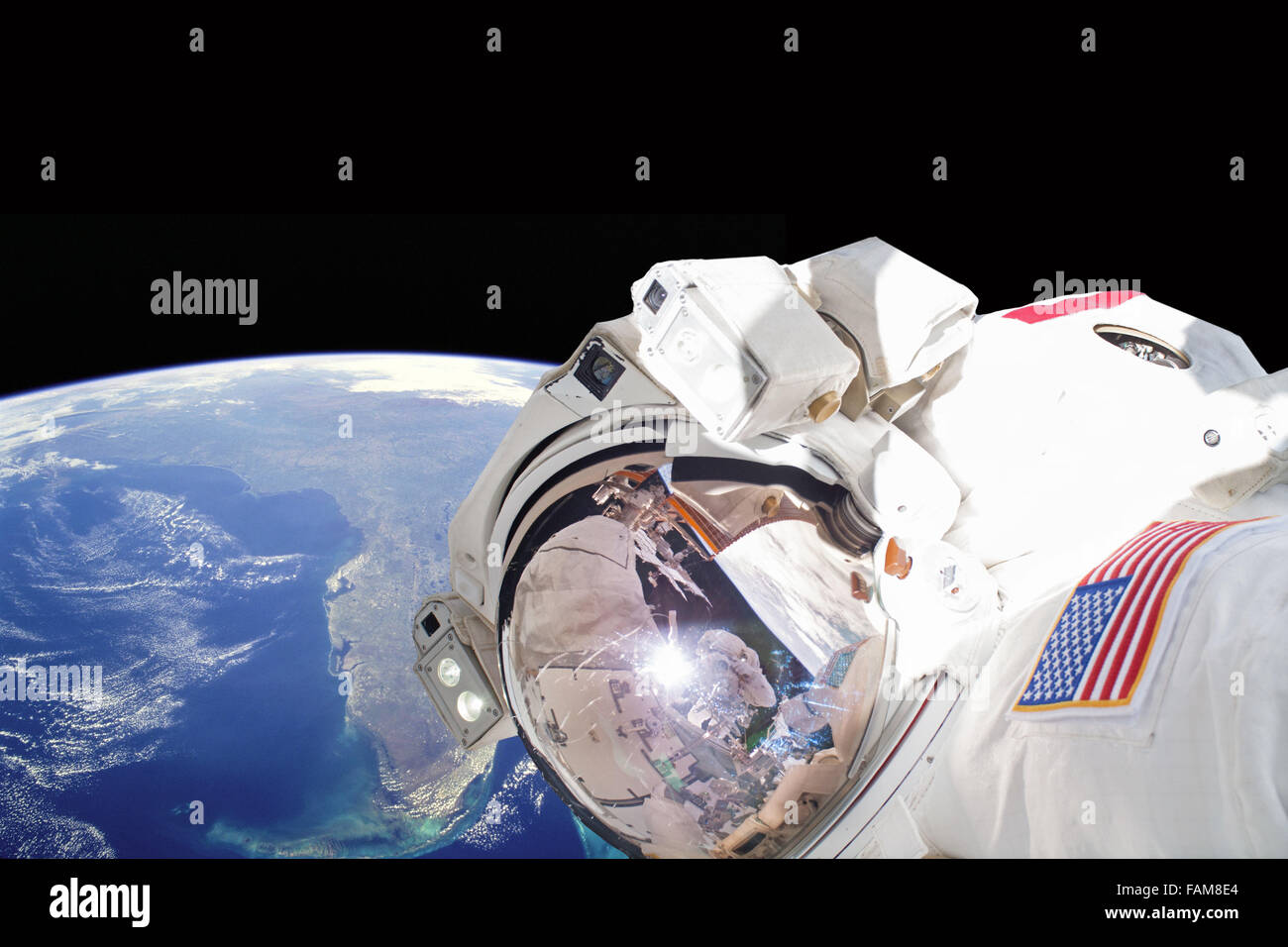 Astronaut in outer space - elements of this image furnished by NASA ...