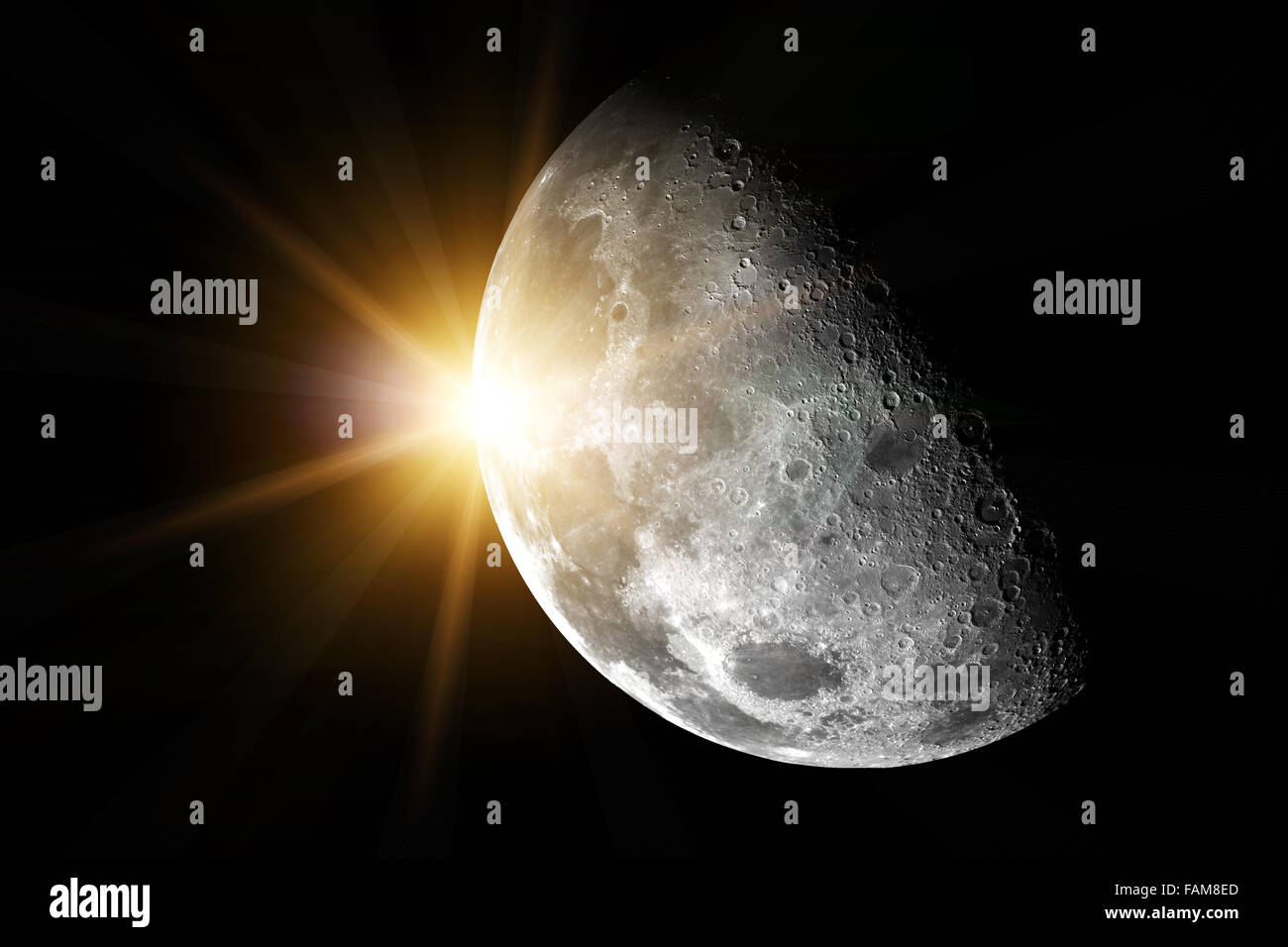 The moon with sun - elements of this image furnished by NASA Stock ...