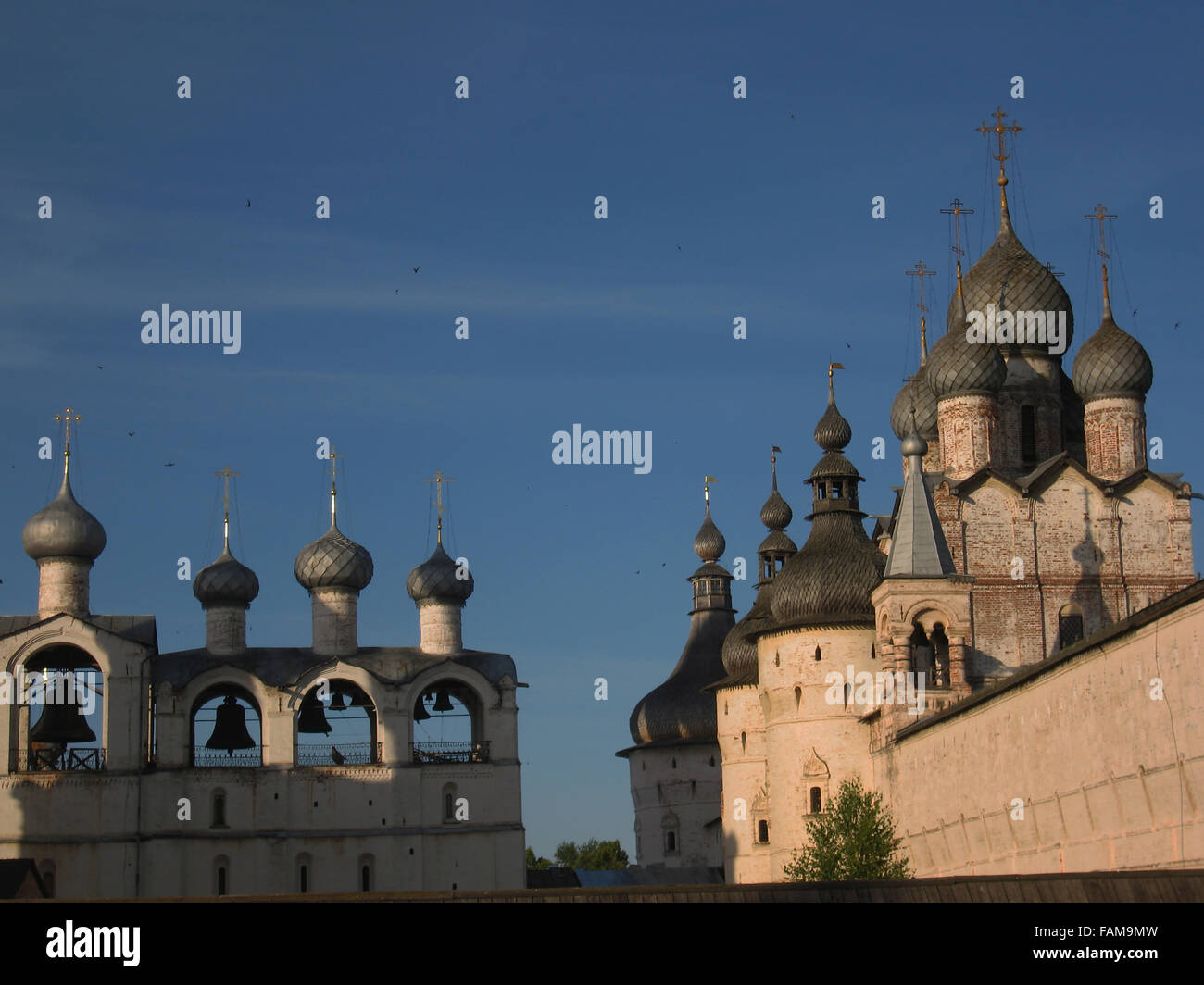 Historical town Rostov in Russia, orthodox churches in Rostov Kremlin ...