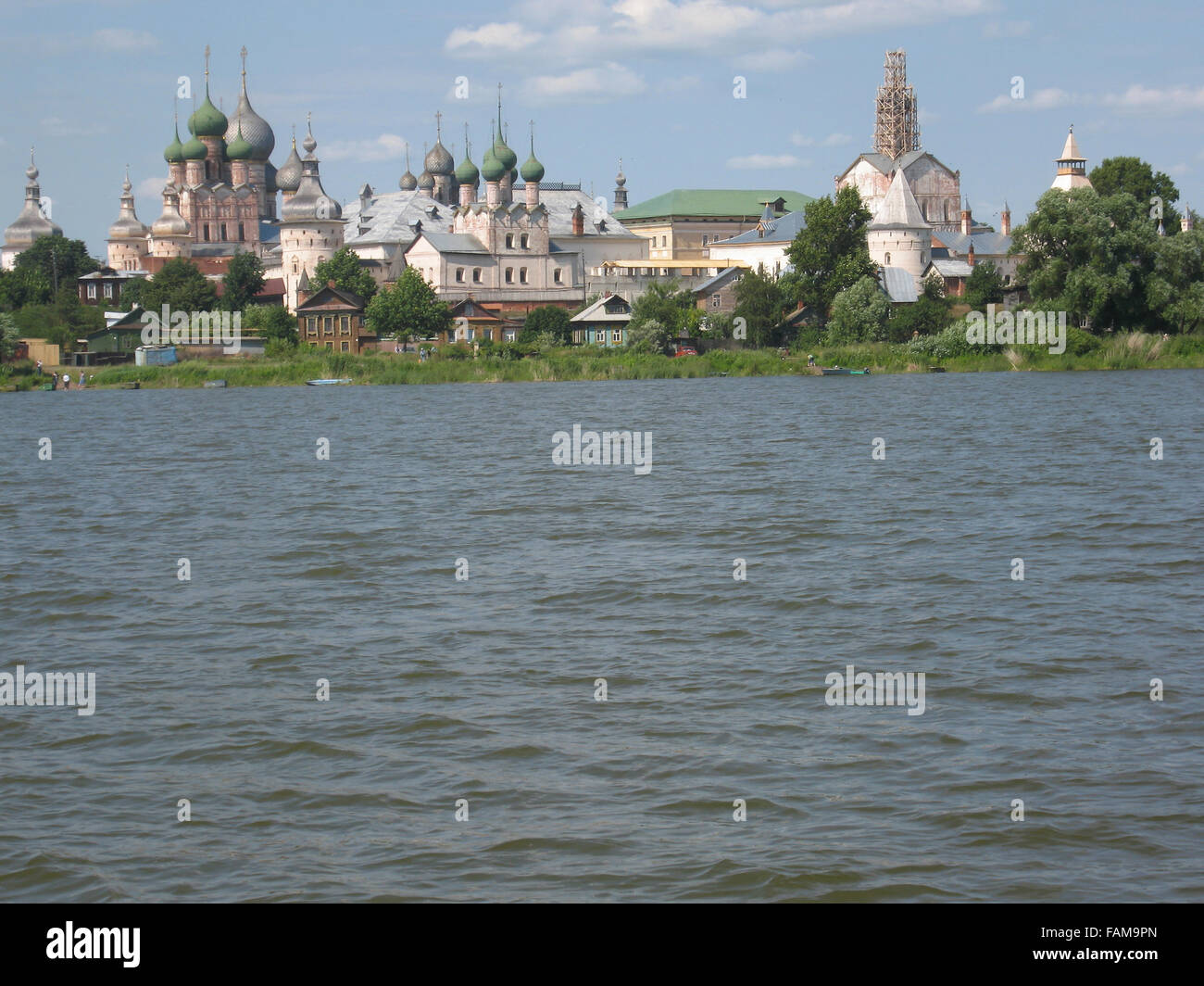 Historical town Rostov in Russia, view on Kremlin (town fortress with ...