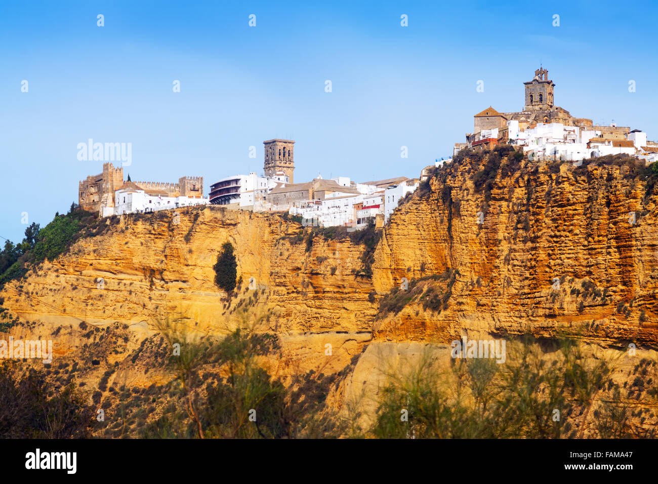 View of historic district in Arcos de la Frontera. Spain Stock Photo ...