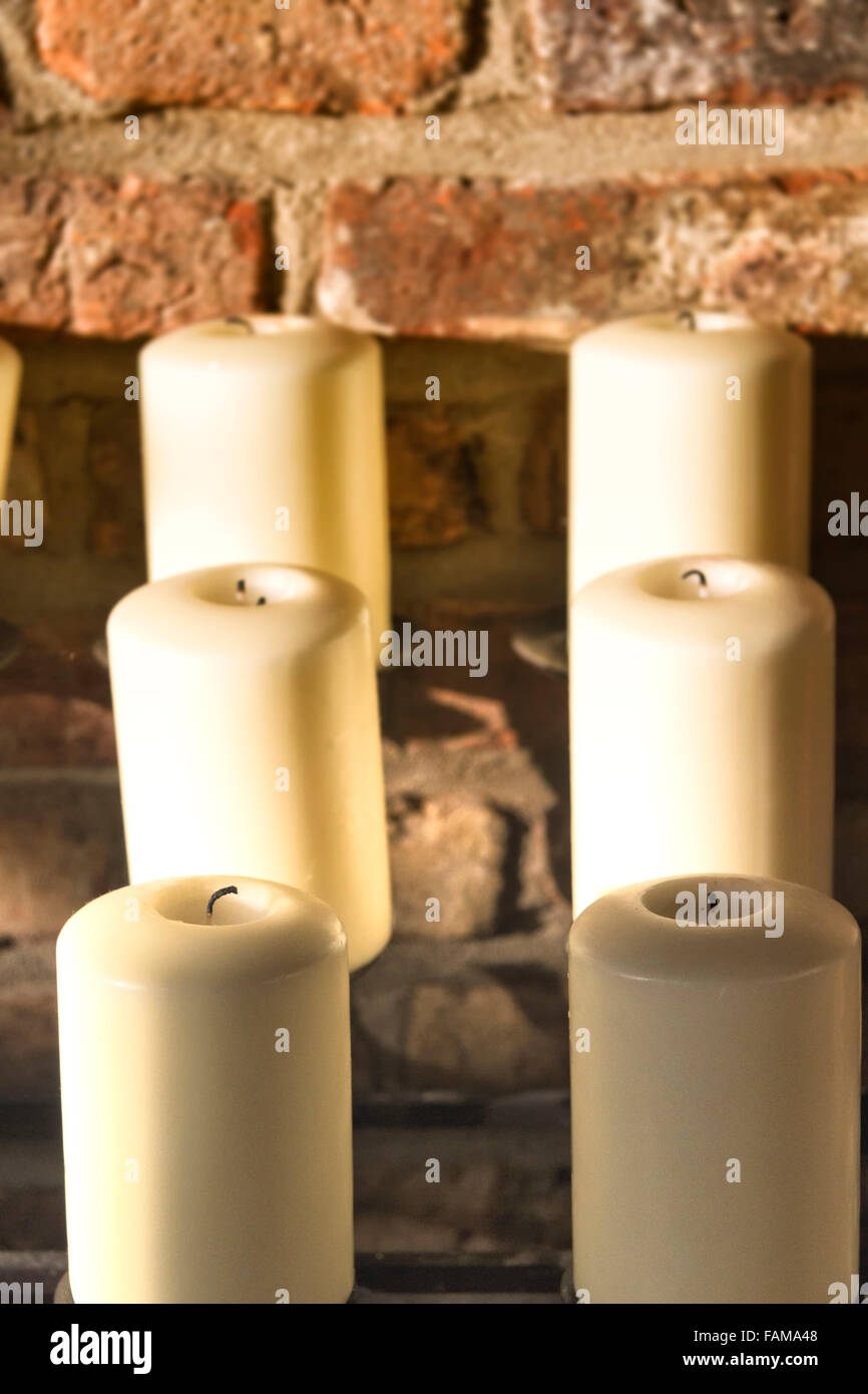Large plain candles Stock Photo - Alamy