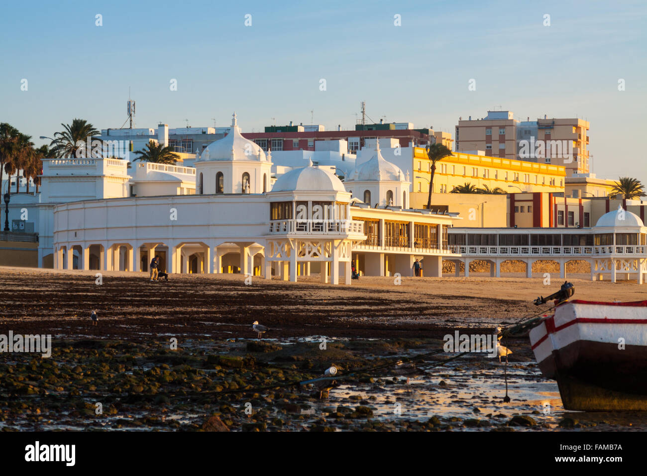 sunrise view from Playa de la Caleta. Cadiz, Spain Stock Photo - Alamy
