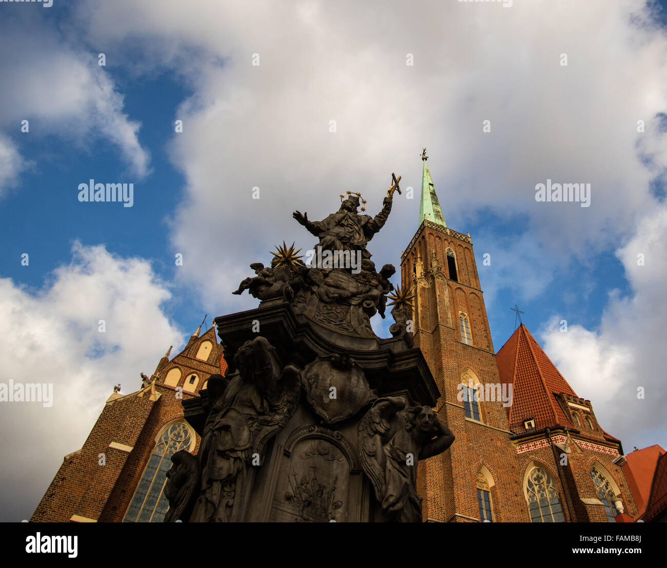 Wroclaw. statue in front of st john Stock Photo - Alamy