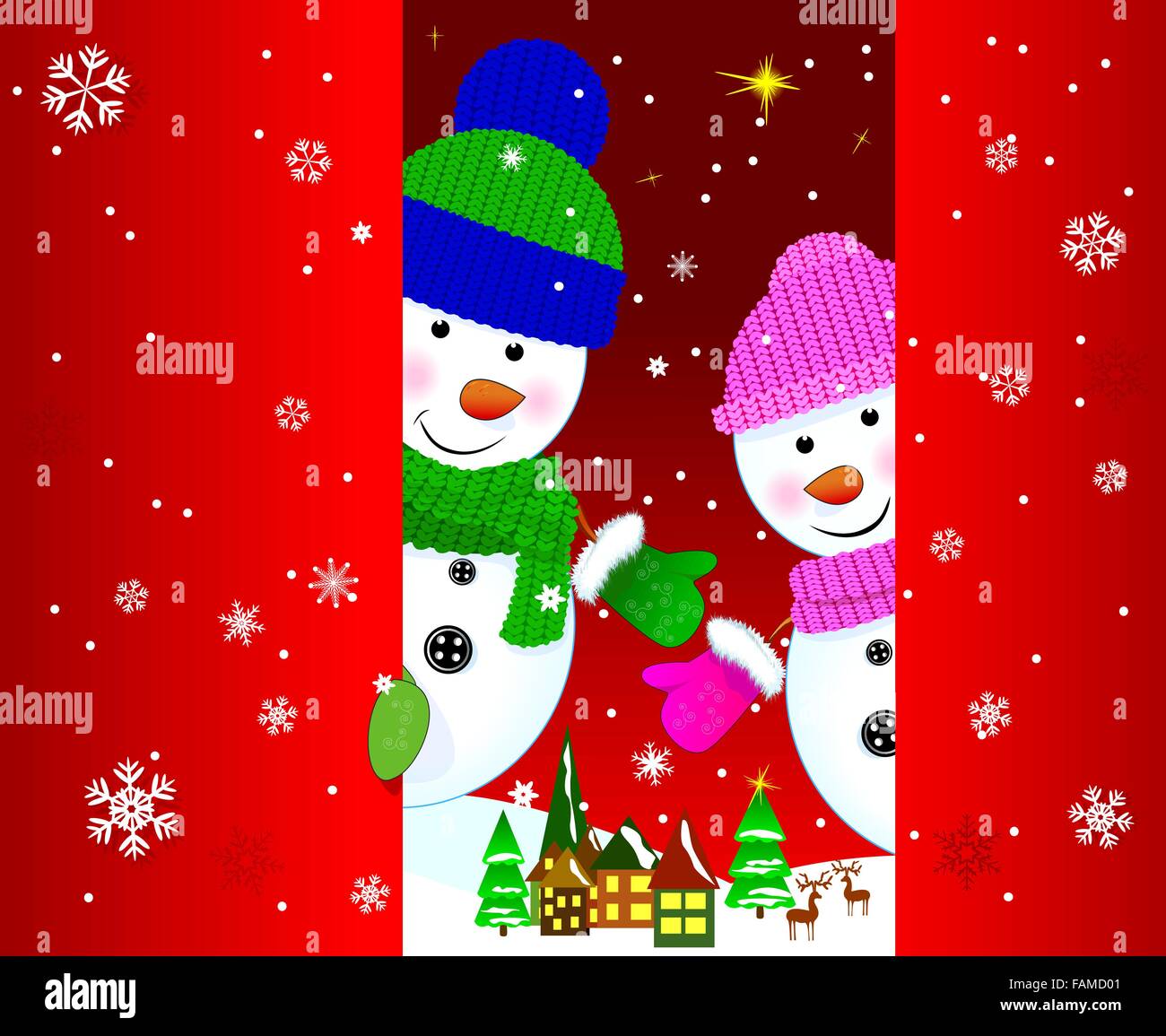 Christmas card in two Stock Vector Images - Alamy