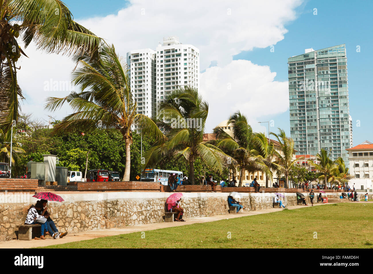 Beach promenade Galle Face Green, Colombo, Western Province, Sri Lanka ...