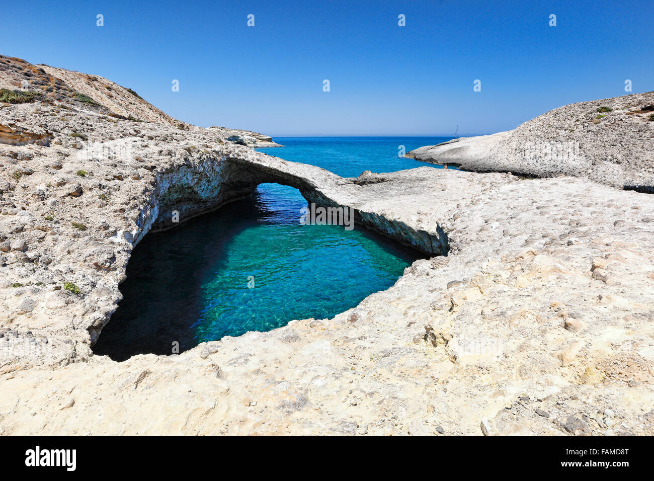 Strange rock formations at the beach Kapros in Milos, Greece Stock ...