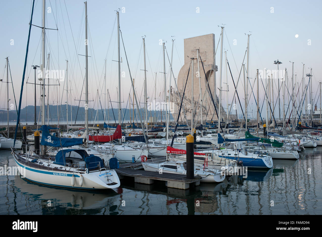Doca De Belem marina and Monument to the Discoveries (Padrao dos ...