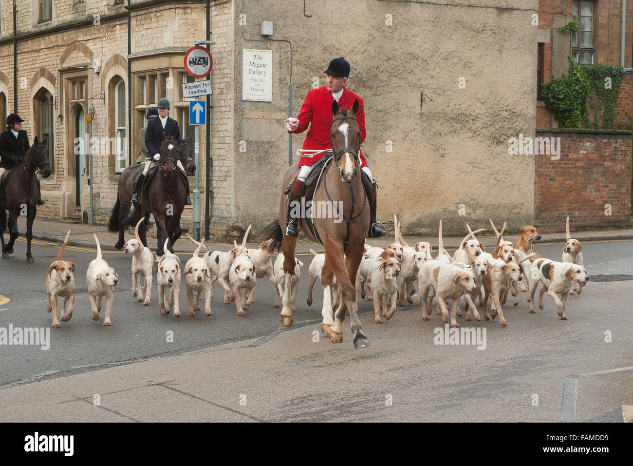 Uppingham, Rutland, UK., 1st January 2016. The Cottesmore Hunt held its ...