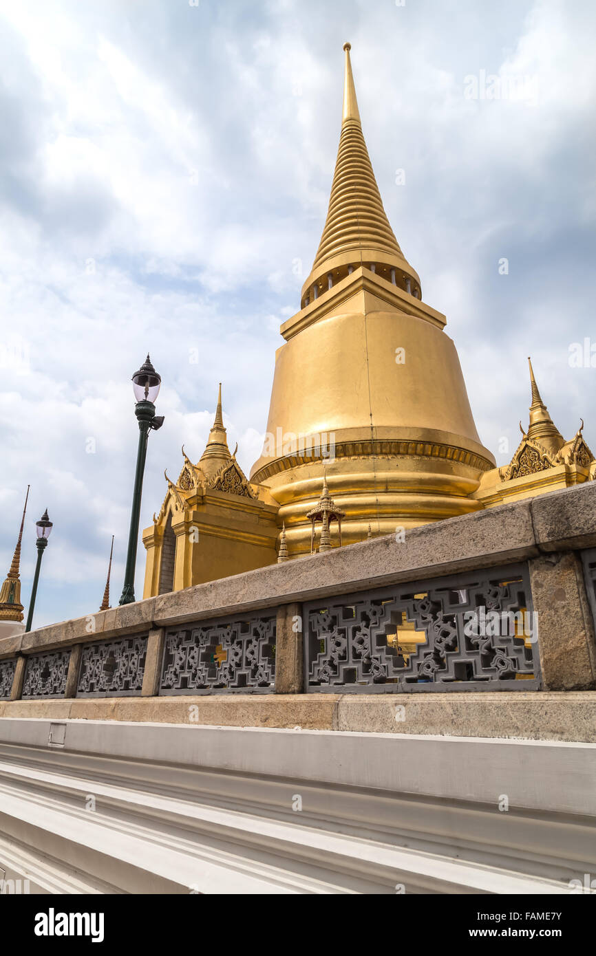 Gold stupa inside Temple of Emerald Buddha in Bangkok, Thailand Stock ...
