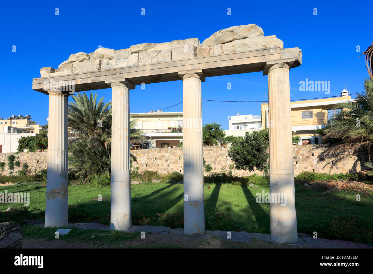 Columns of the ancient hellenistic Gymnasium, Xisto, Kos town, Kos ...