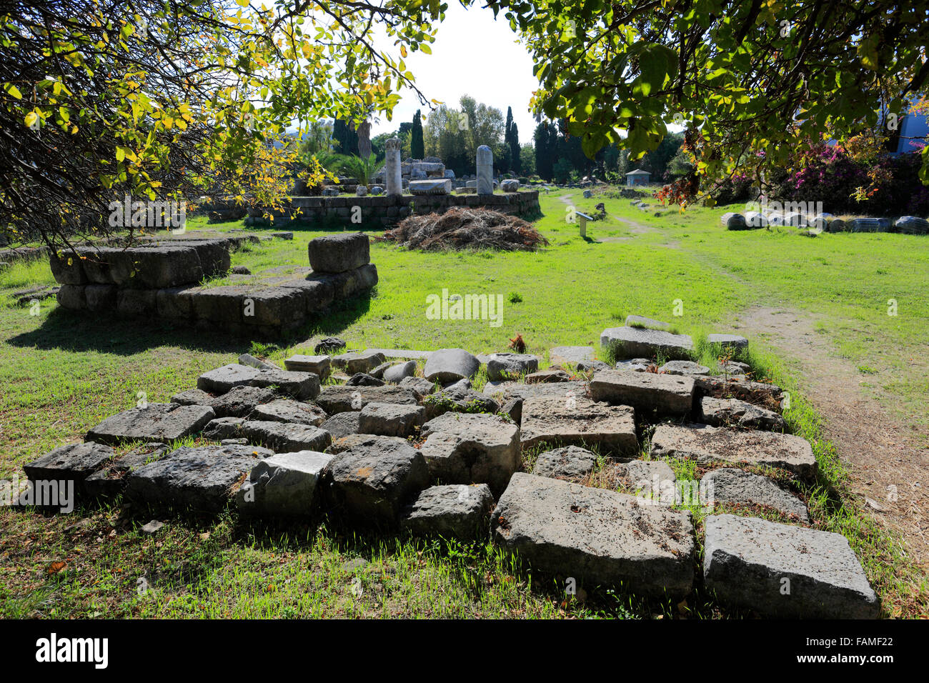 Ruins of the ancient Agora complex, Kos Town, Kos Island, Dodecanese ...