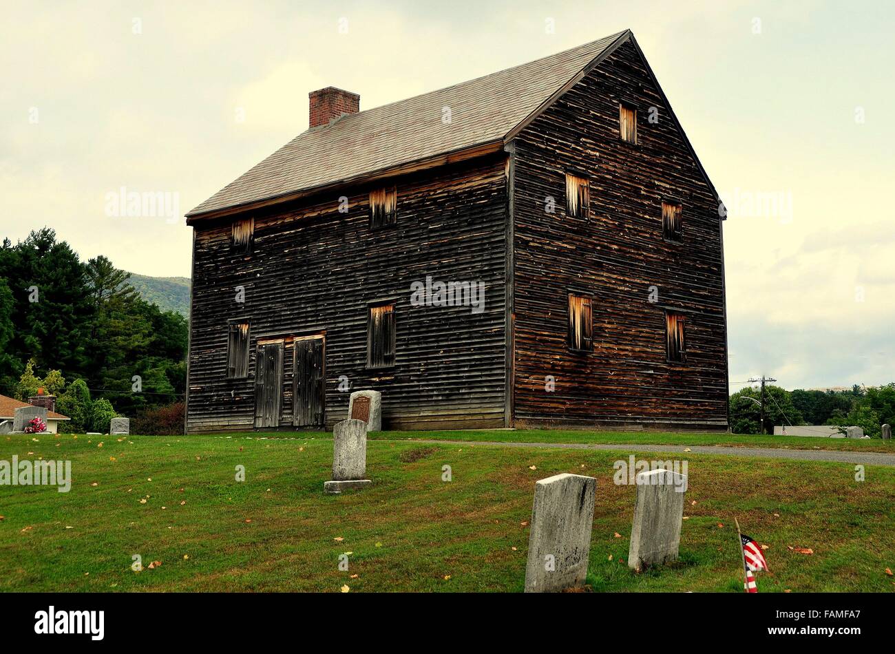 Adams, Massachusetts: Wood frame 1782 East Hoosuck Quaker Meeting House ...