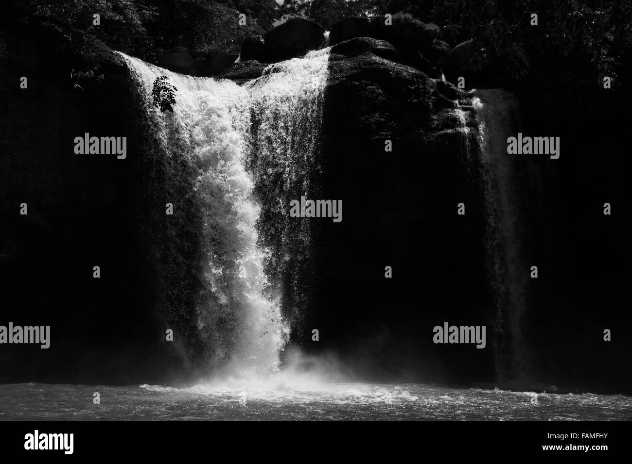 Waterfall in high-speed shutter in black and white Stock Photo - Alamy