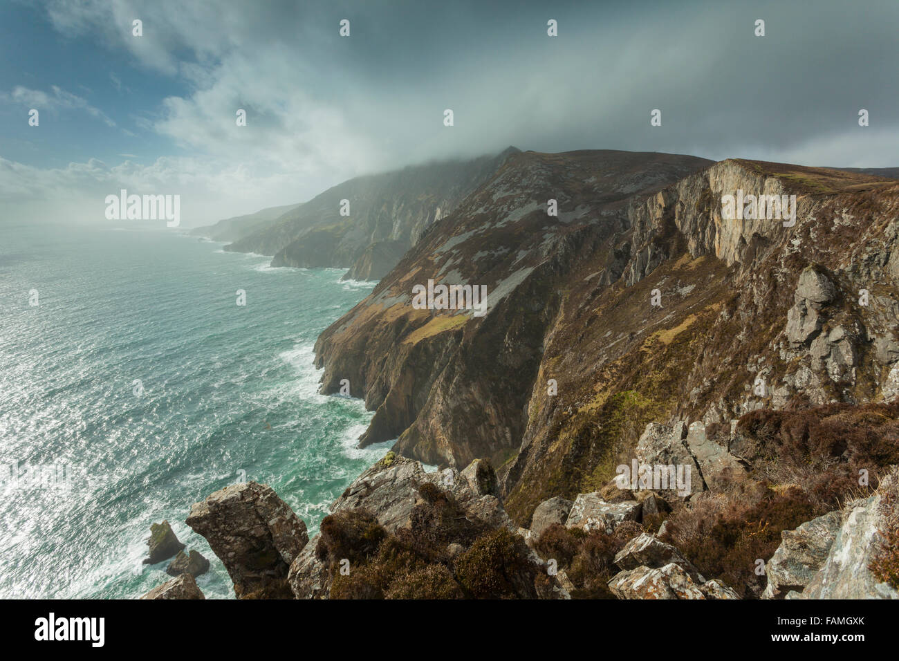 Slieve League cliffs near Carrick in county Donegal, Ireland Stock ...