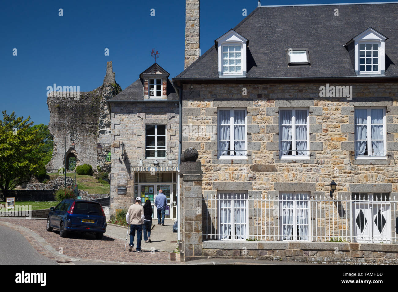 The historic medieval entrance to Domfront Castle Tourist Office ...