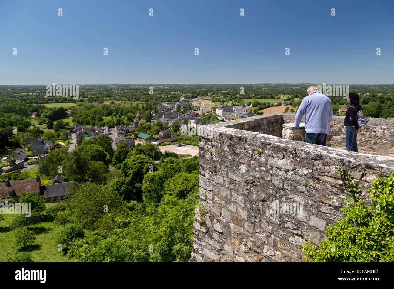 Views over the Varenne River Valley from the historic medieval walls of ...