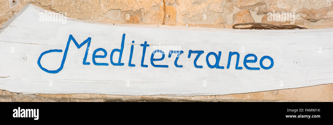 Italian Signboard Mediterranean. Sea concept, holiday, relaxation ...
