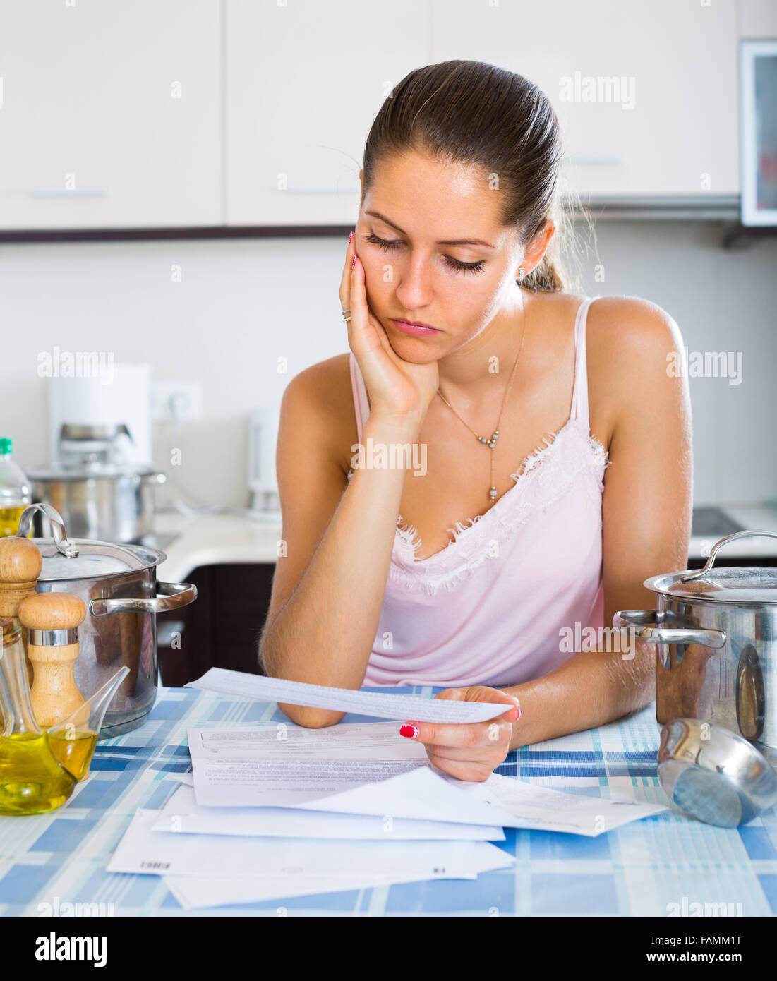 Portrait of negative girl with dicuments Stock Photo - Alamy