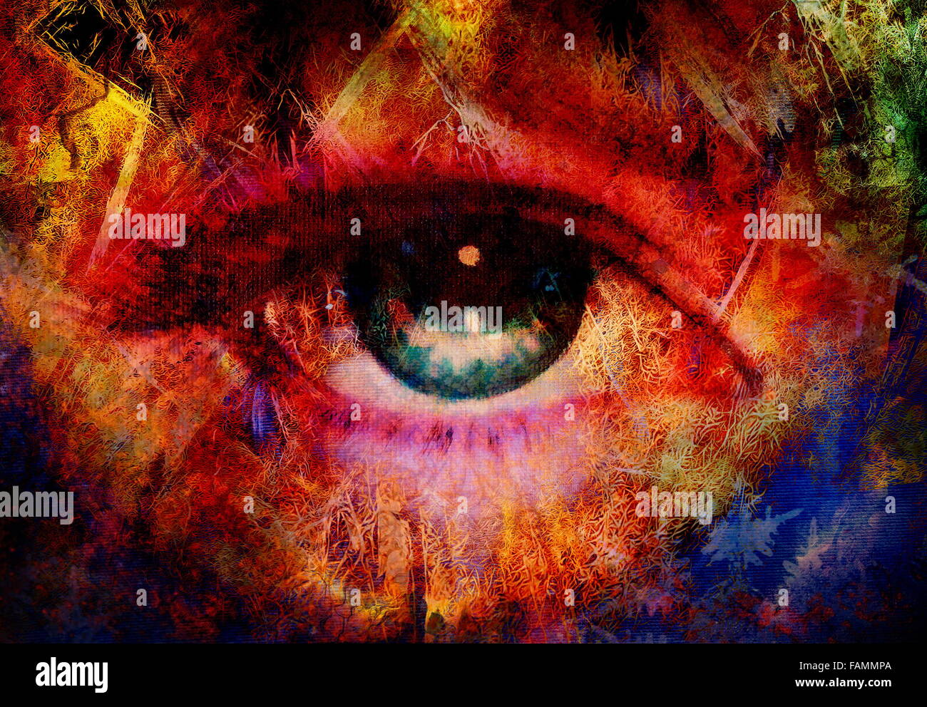 women eye and abstract background, computer collage Stock Photo - Alamy