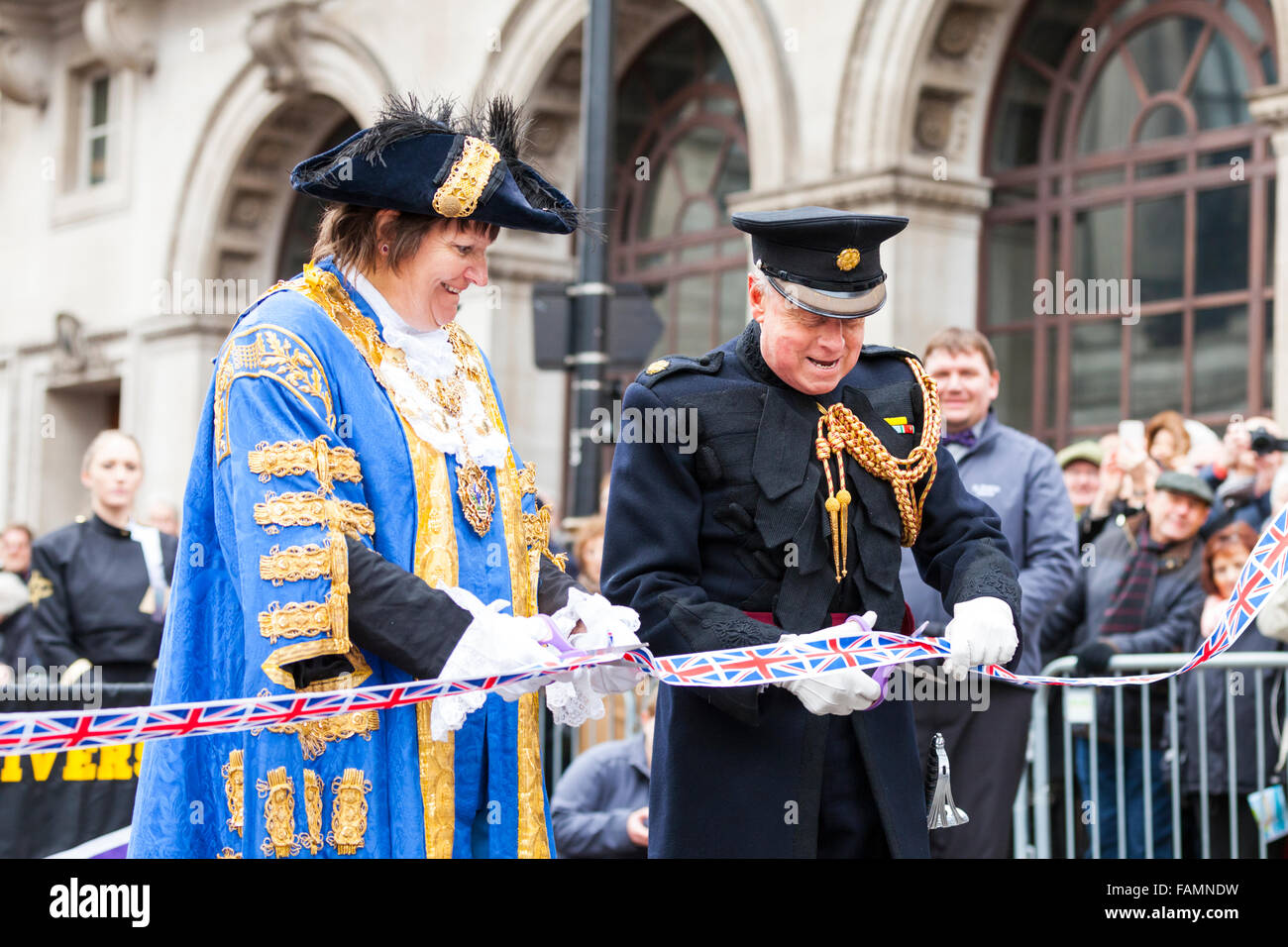 London, UK. 1st January, 2016. The Lord Mayor of Westminster, Cllr. The ...