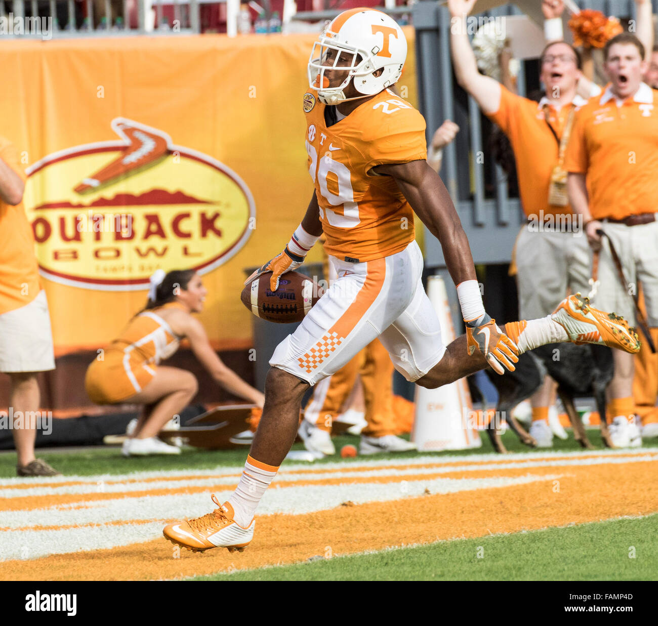 Tampa FL, USA. 1st Jan, 2016. Tennessee Volunteers defensive back Evan ...