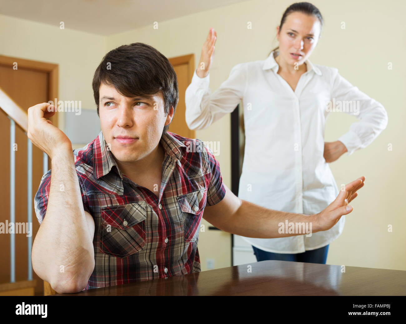 Young married couple having serious conflict at home Stock Photo - Alamy