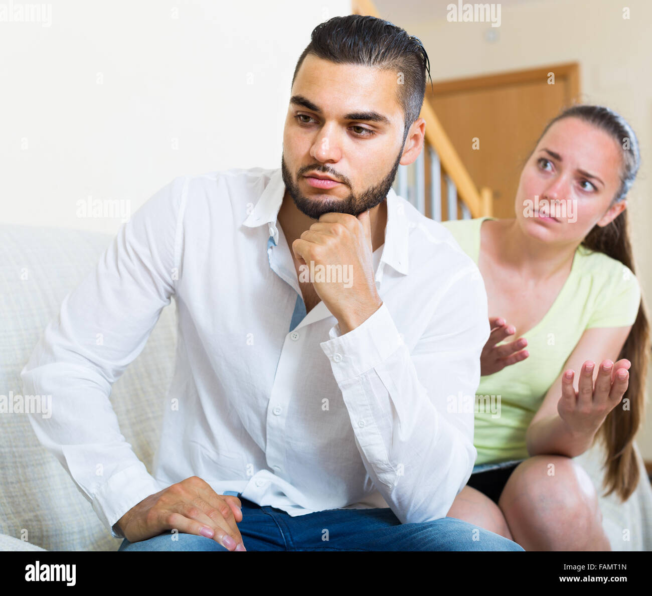 Spanish man and woman talking hi-res stock photography and images - Alamy