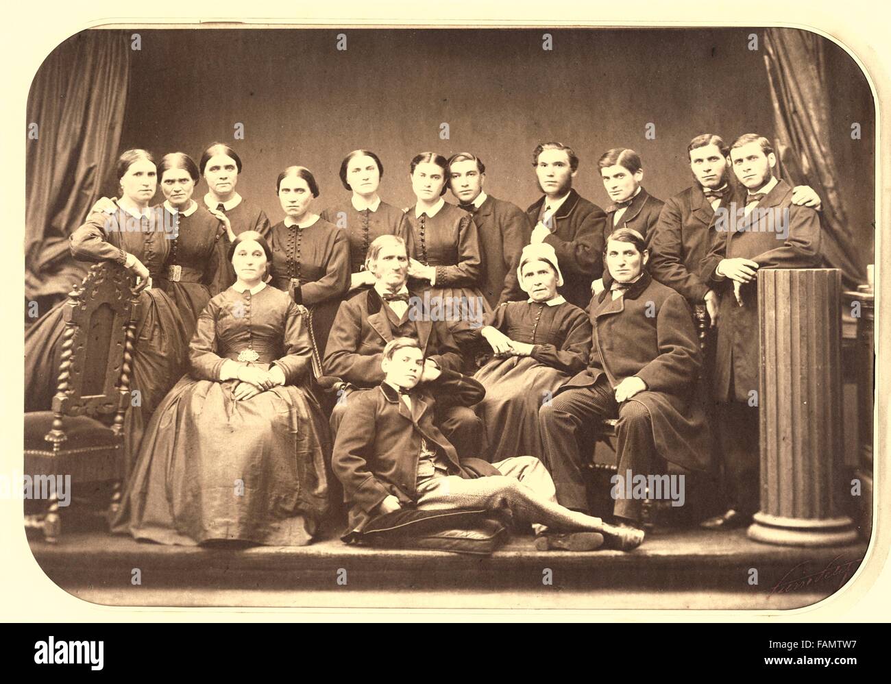 Large French Family, ca 1865, by Pierre Petit Stock Photo - Alamy