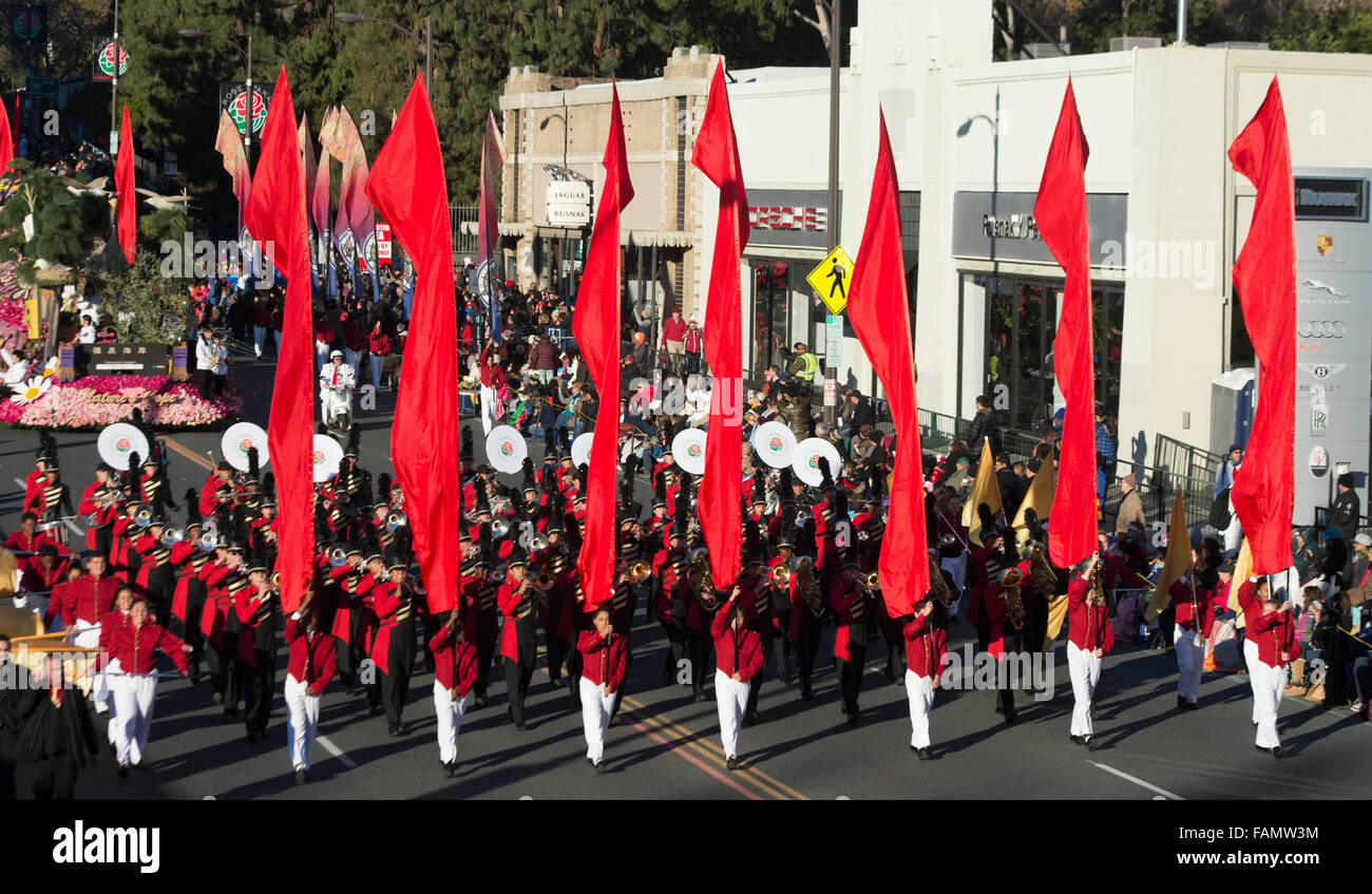 Los Angeles, California, USA. 1st Jan, 2016. Paraders march during the ...